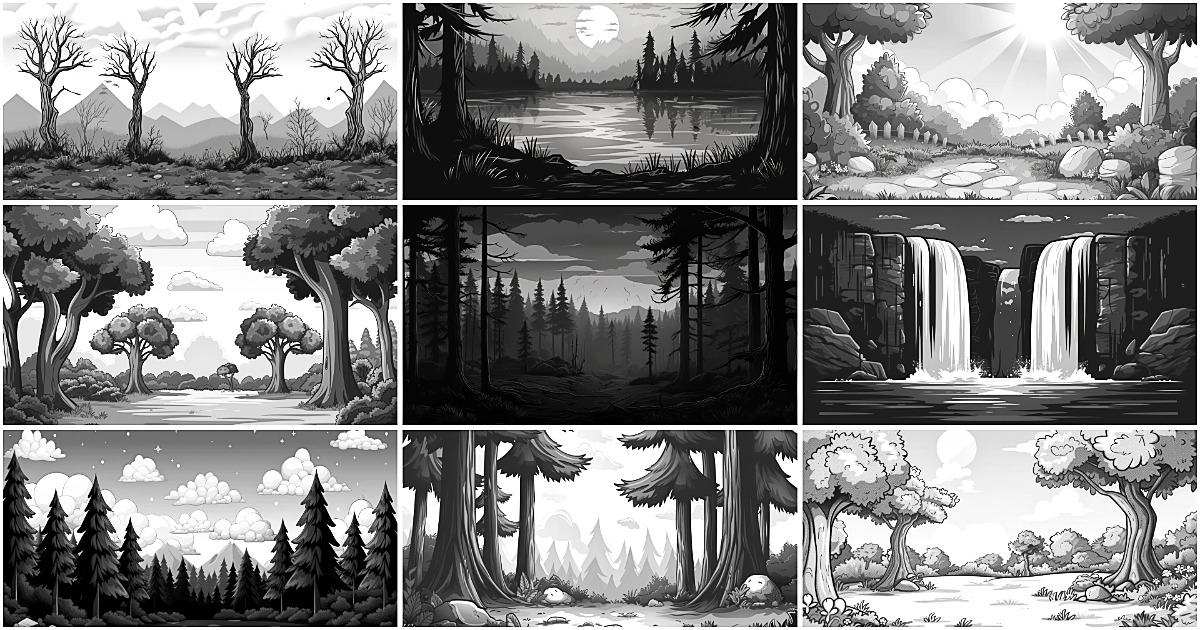 BACKGROUND - Vintage Cartoon Forest 1 | 2D Environments | Unity Asset Store