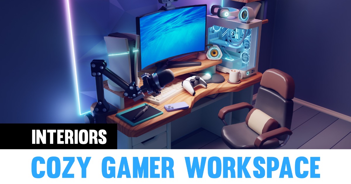 Cozy Gamer Workspace | 3D Interior | Unity Asset Store