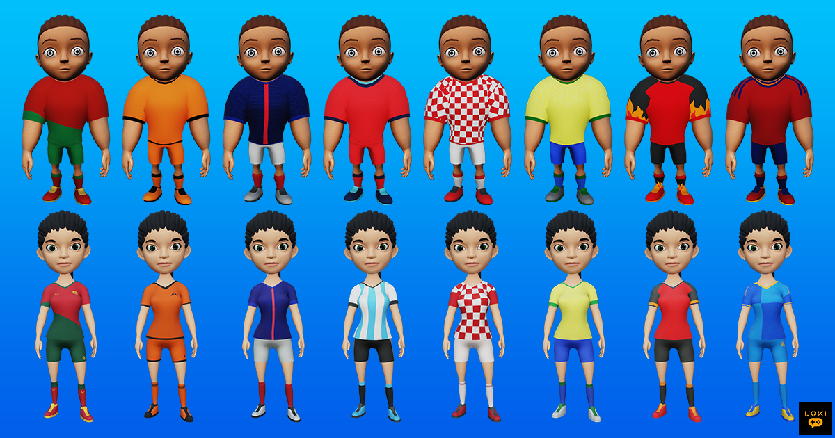 3D Toon Football Characters | 3D Humanoids | Unity Asset Store