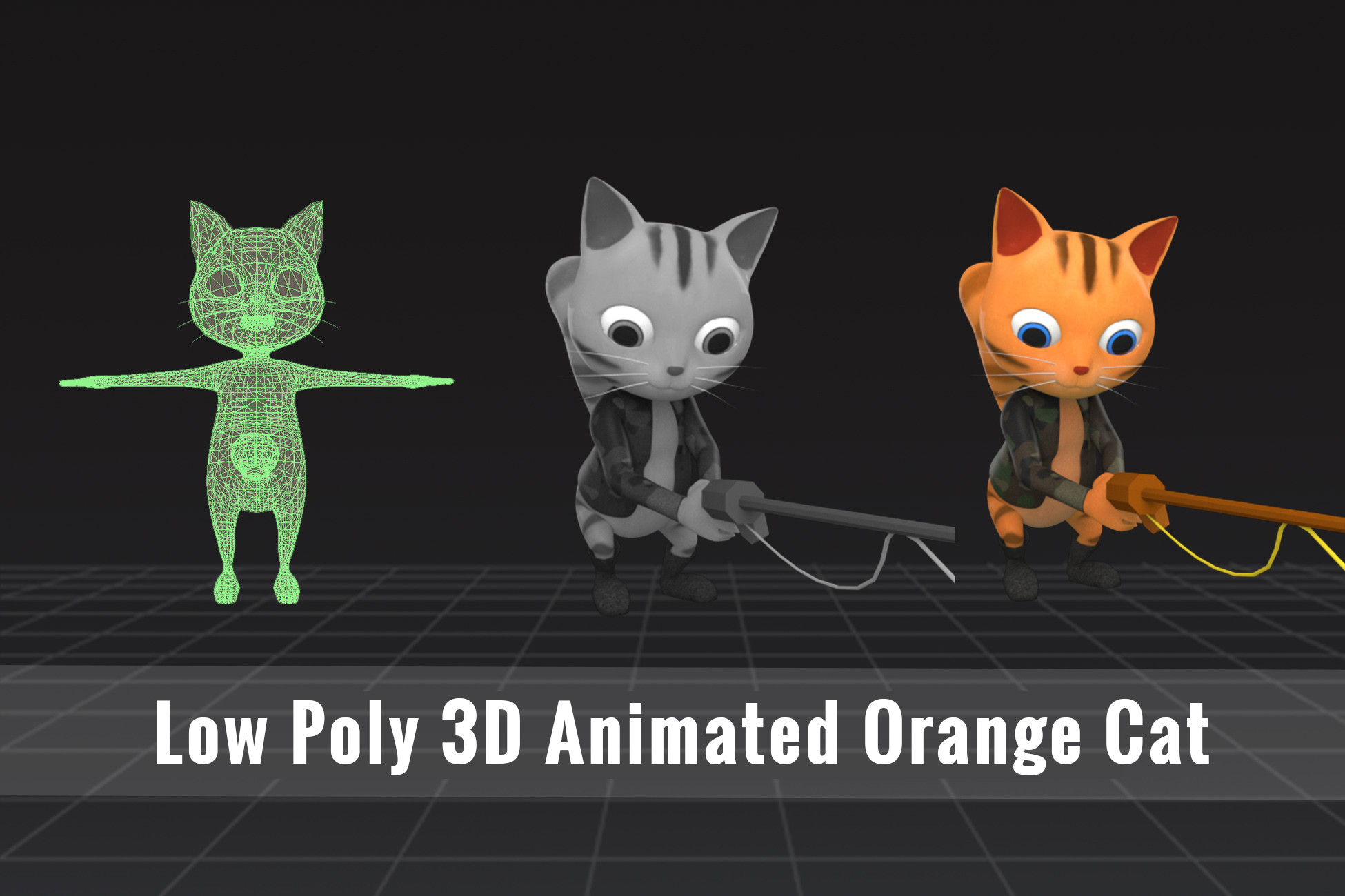 Low Poly 3D Animated Orange Cat | 3D キャラクター | Unity Asset Store