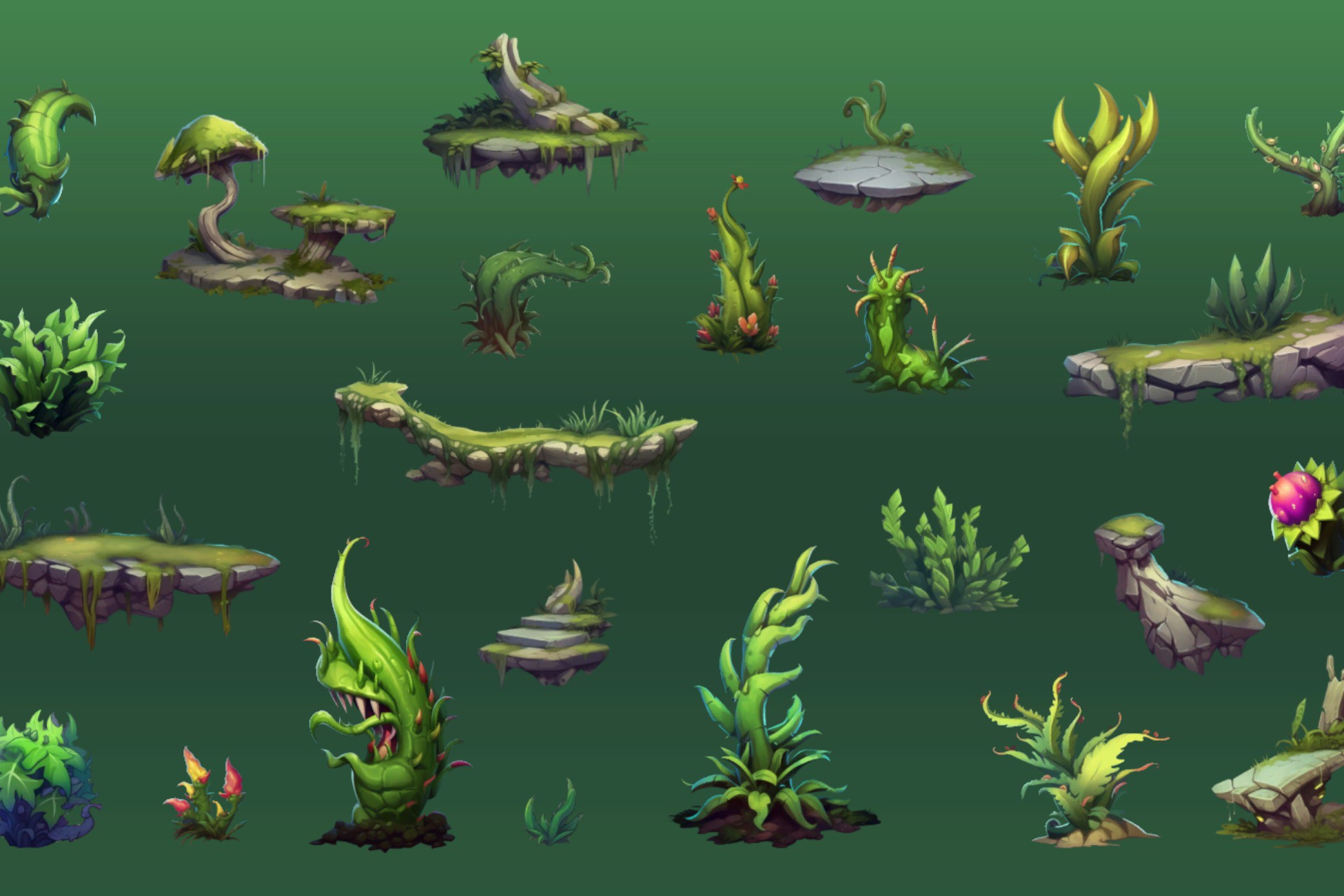 Animated 2D fantasy cartoon stylized forest platformer vol.2 | 2D ...