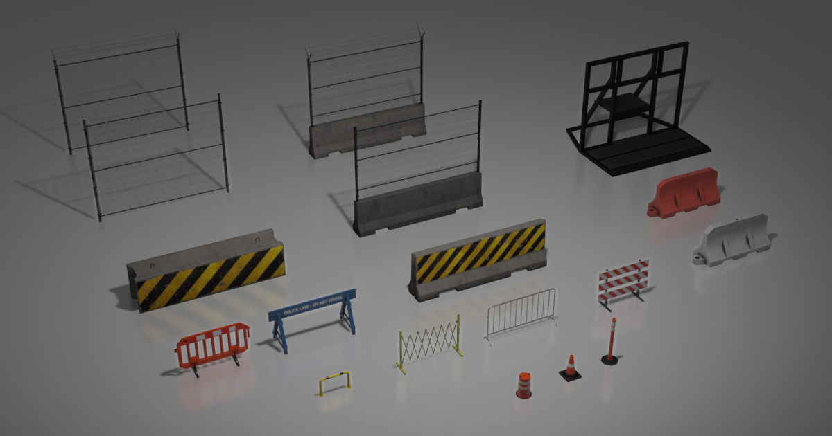 Street Barriers | 3D Industrial | Unity Asset Store