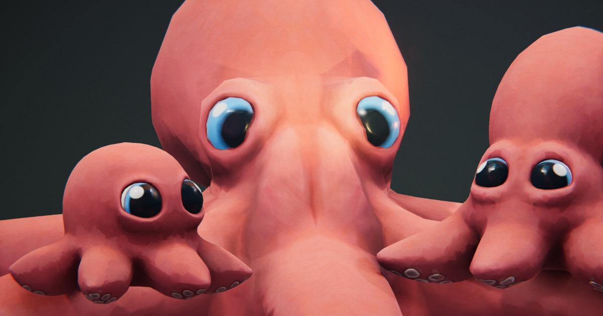 Cute Squid Inky Family - 3 Characters + Animations | Characters | Unity Asset Store