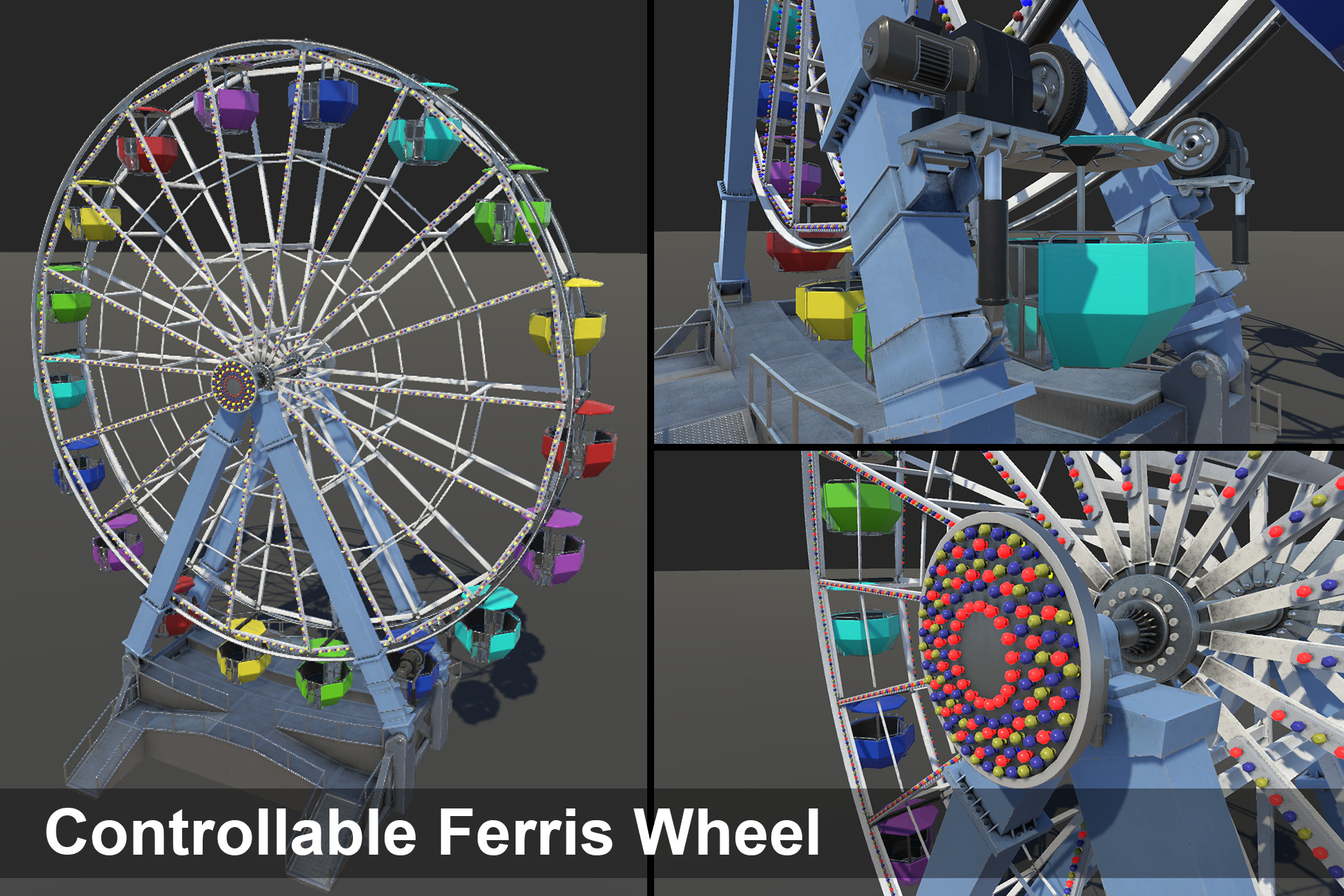 Controllable Ferris Wheel | 3D Industrial | Unity Asset Store