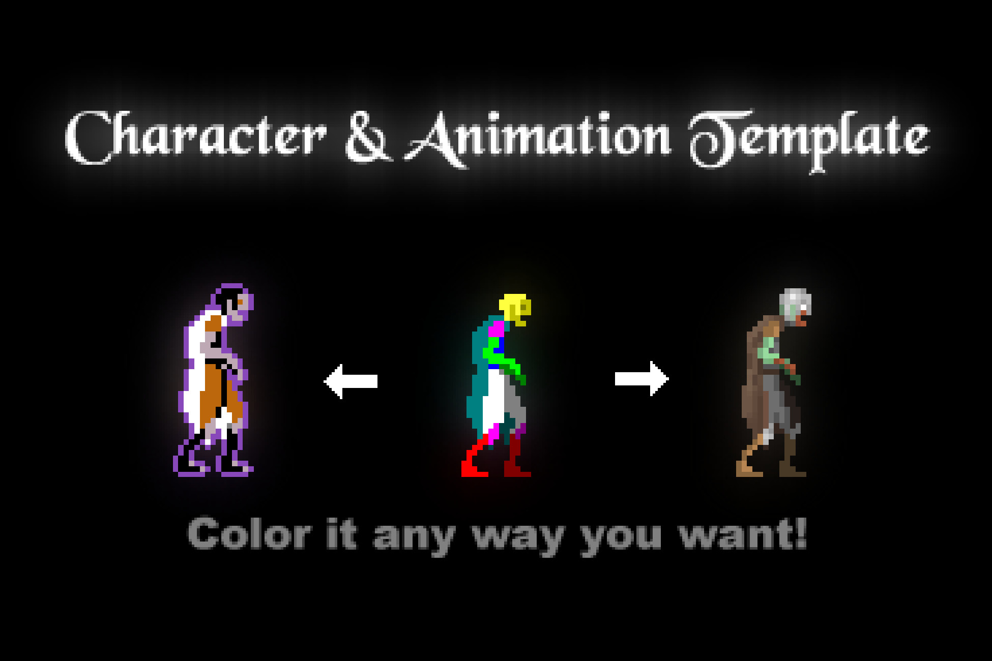 Zombie Template #3 - Pixel Art Character Template | 2D キャラクター | Unity ...