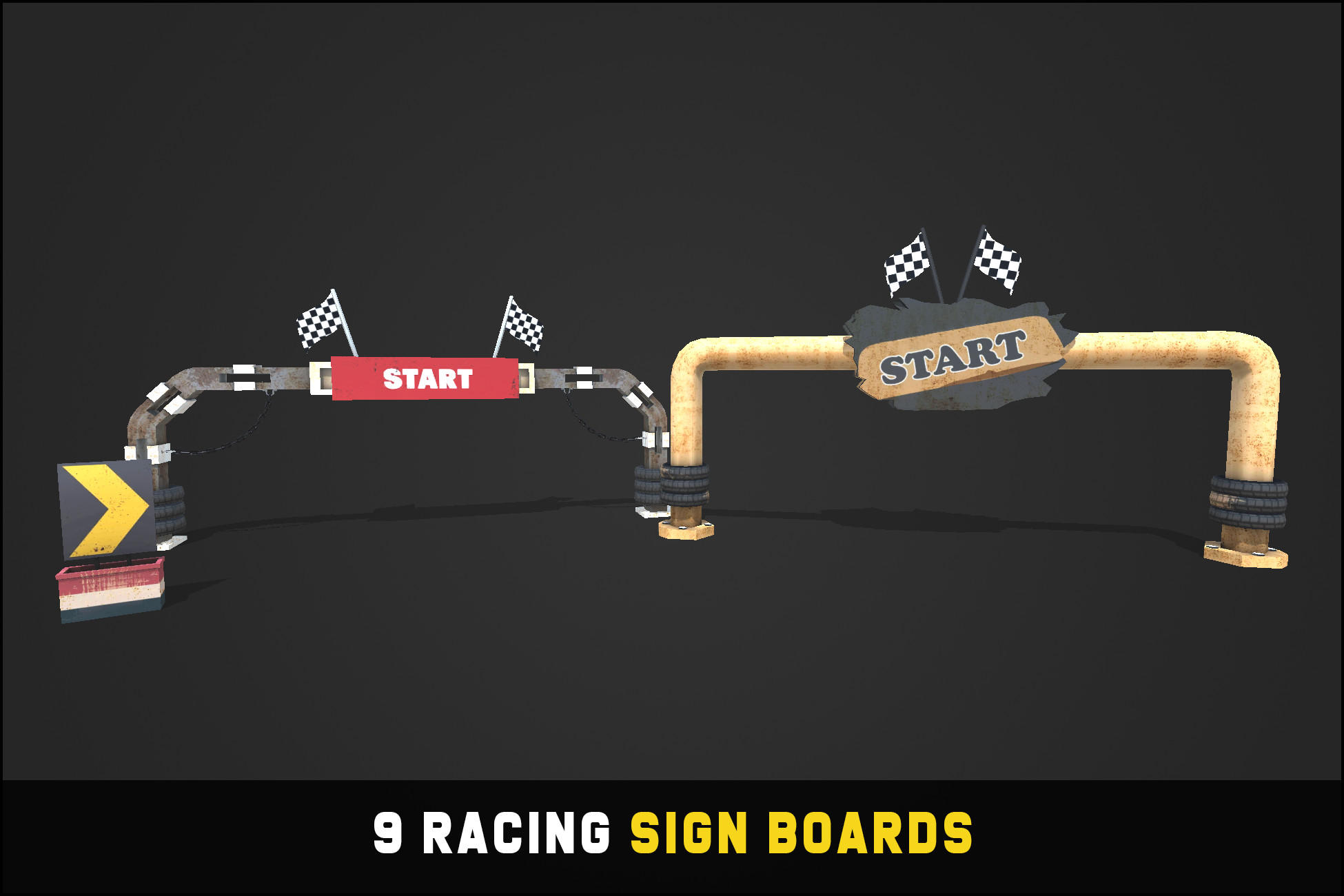 Racing Sign Boards Pack | 3D Props | Unity Asset Store