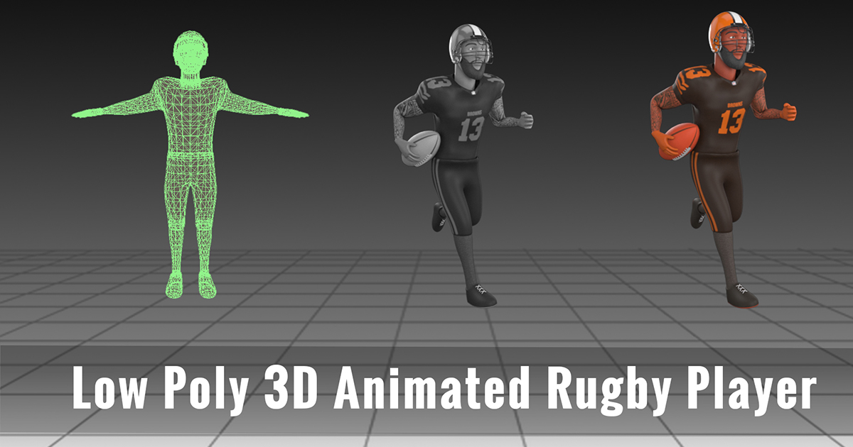Low Poly 3D Animated Rugby Player | 3D Characters | Unity Asset Store