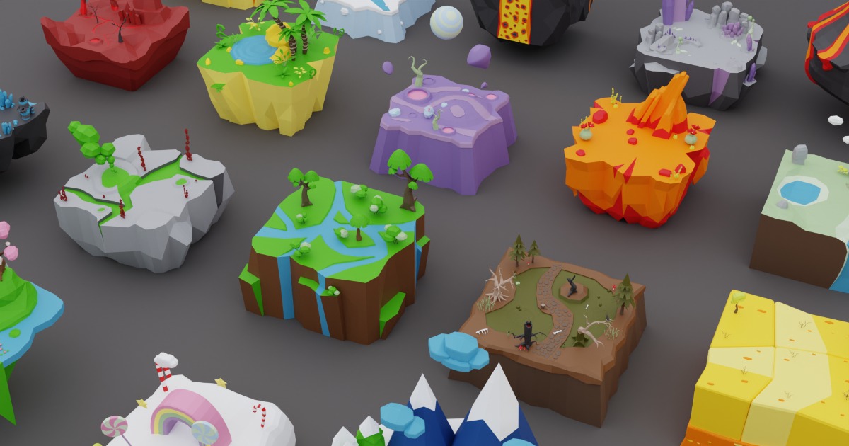 Low Poly Worlds Islands Exteriors | 3D Environments | Unity Asset Store