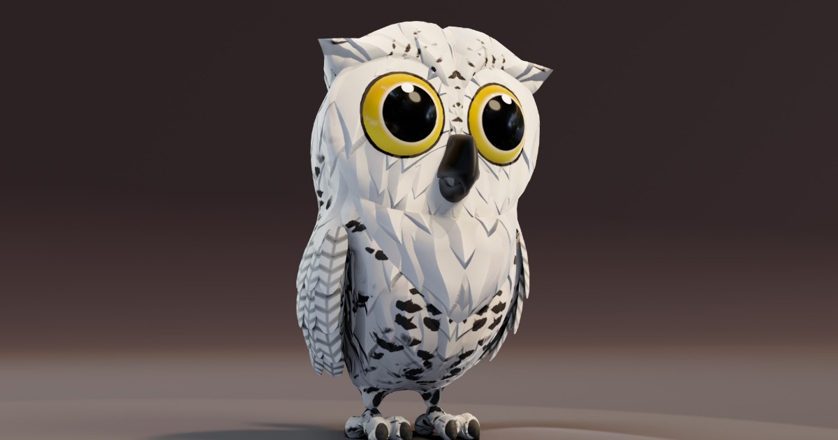 Cartoon Snowy Owl Animated 3D Model | Characters | Unity Asset Store