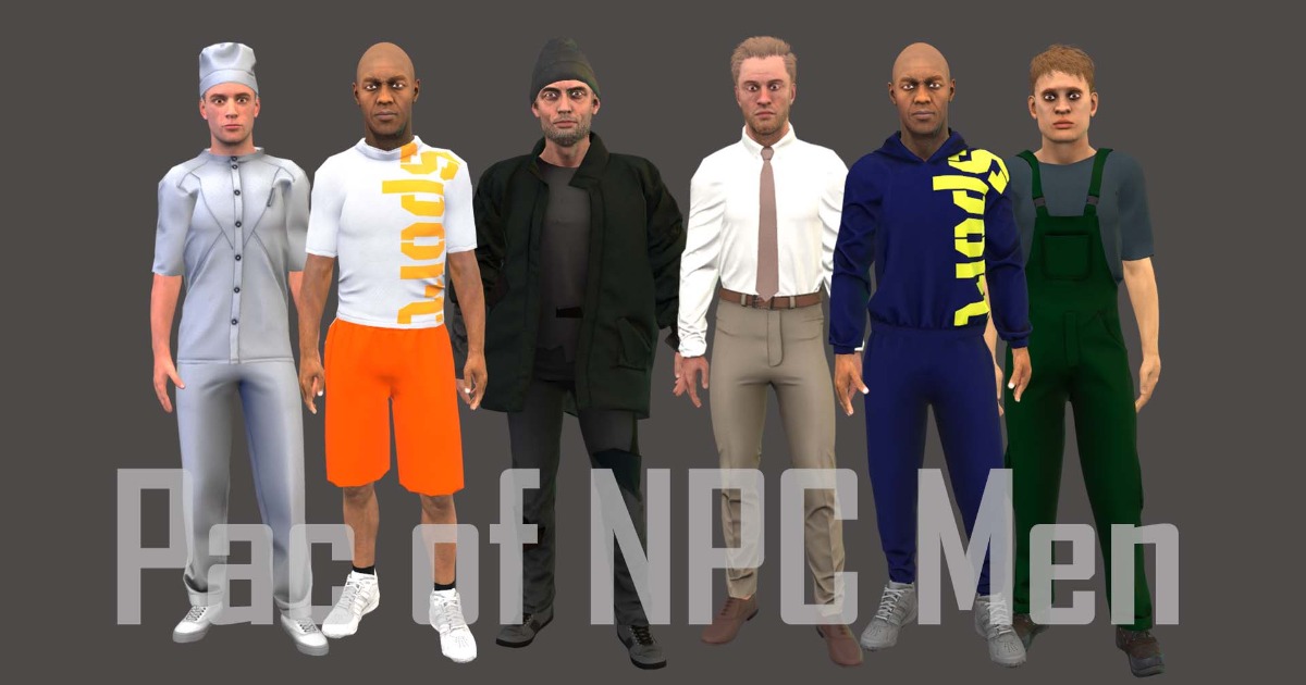 Pack of NPC Men | Characters | Unity Asset Store