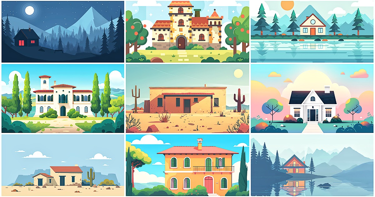 BACKGROUND - Vector House 2 | 2D Environments | Unity Asset Store