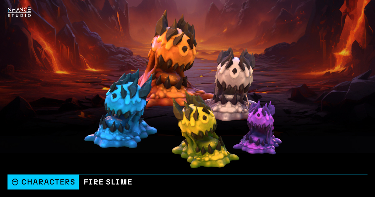 Stylized Fantasy Fire Slime | 3D Characters | Unity Asset Store