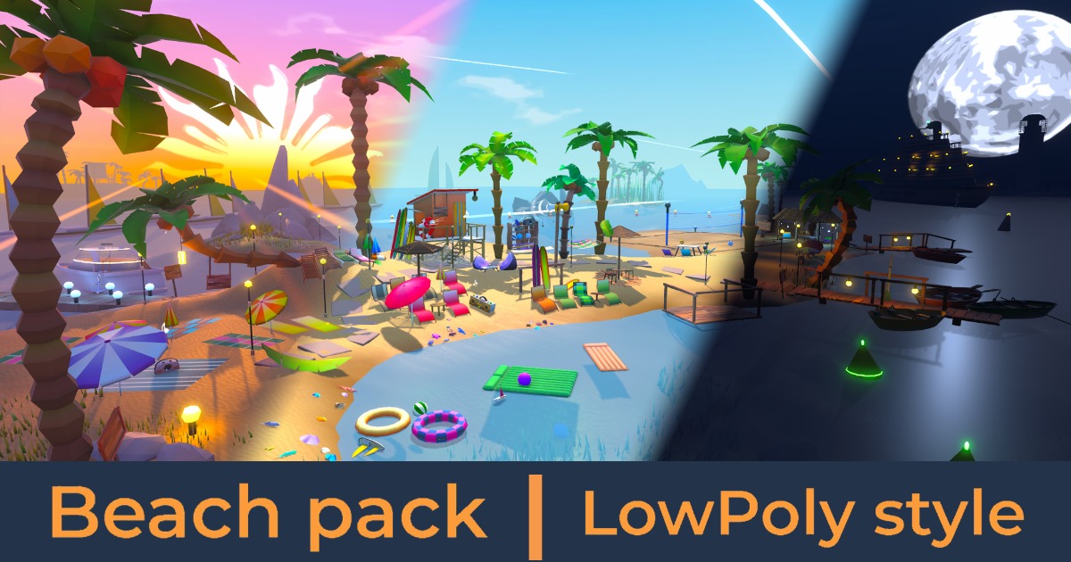 Lowpoly Beach Pack - 3D Art | 3D Environments | Unity Asset Store