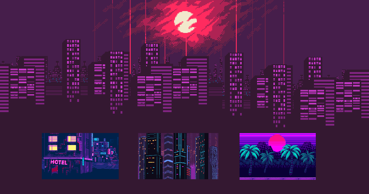 Warped Night Cities Backgrounds | 2D Environments | Unity Asset Store