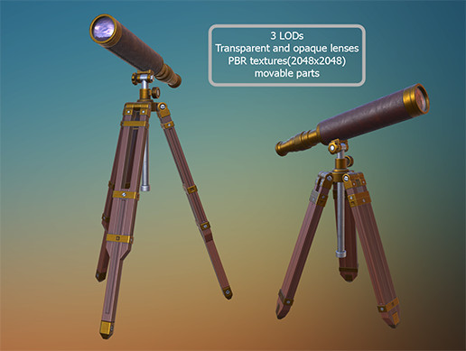 Antique Telescope | 3D Props | Unity Asset Store