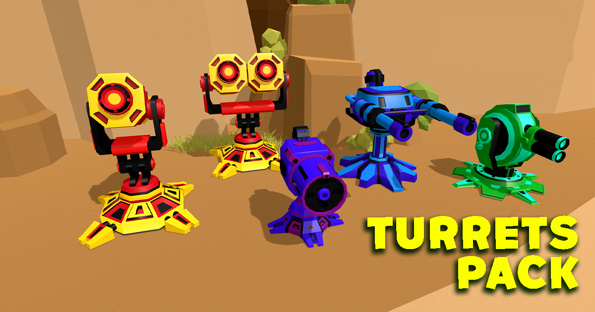 Turrets Pack | Hypercasual | 3D Weapons | Unity Asset Store