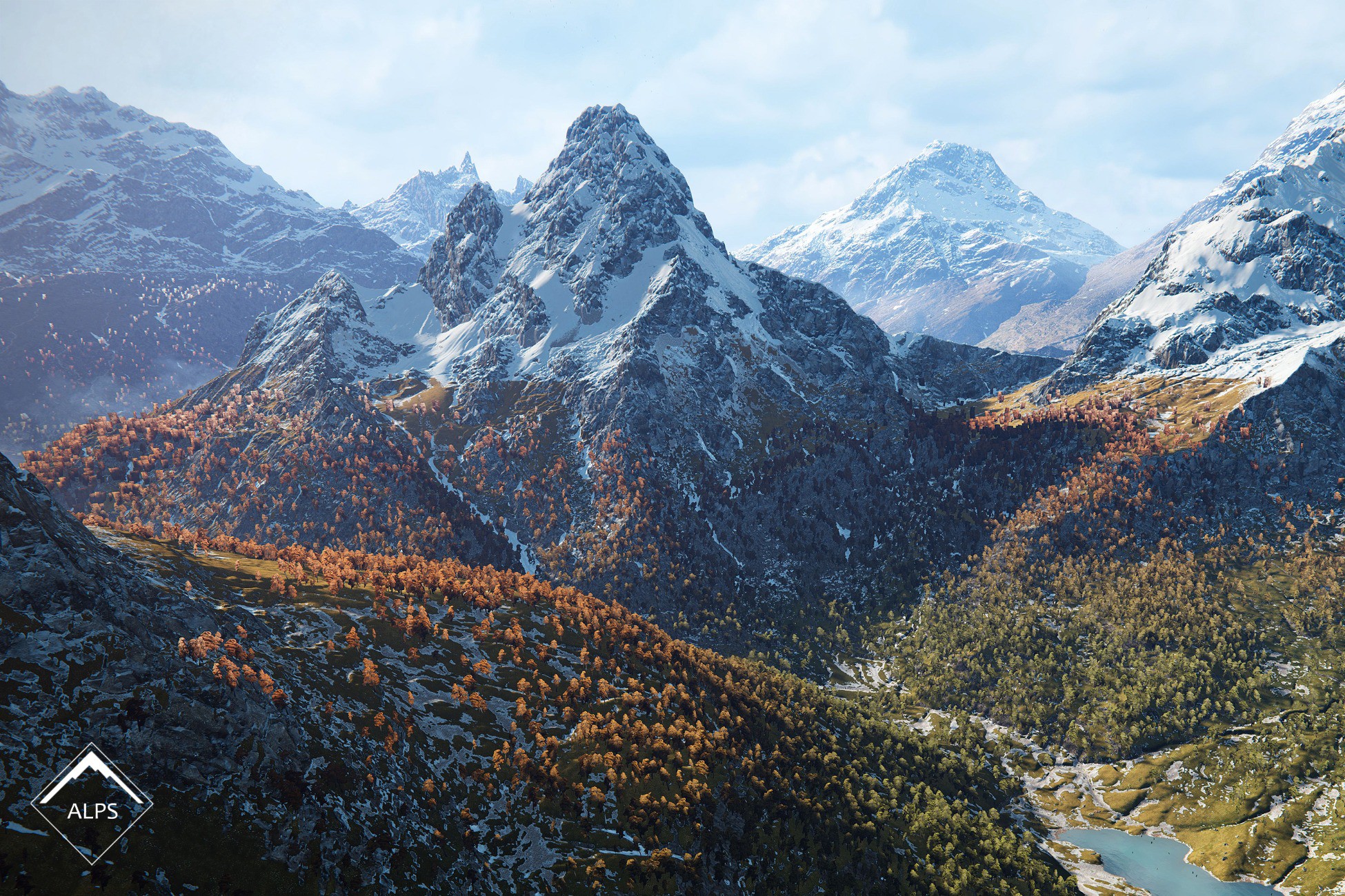 Snowy Peaks and Forest Valley Environment (BUILT-IN version) | 3D ...