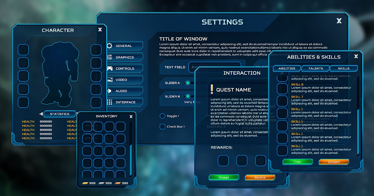 Complete Sci-Fi GUI / UI + psd sources | 2D GUI | Unity Asset Store