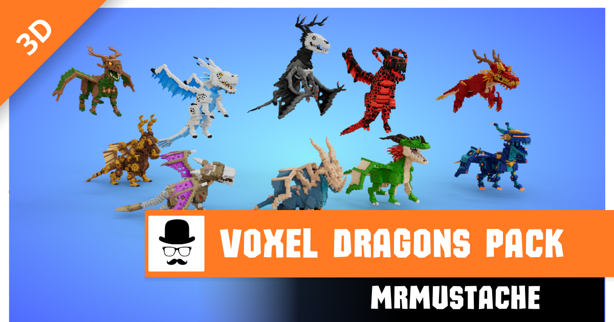 Voxel Dragons Pack | 3D Creatures | Unity Asset Store