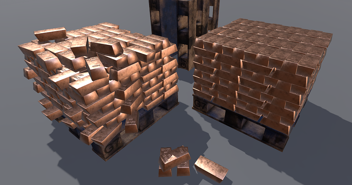 RMH Copper Bars and Pallet | 3D Props | Unity Asset Store