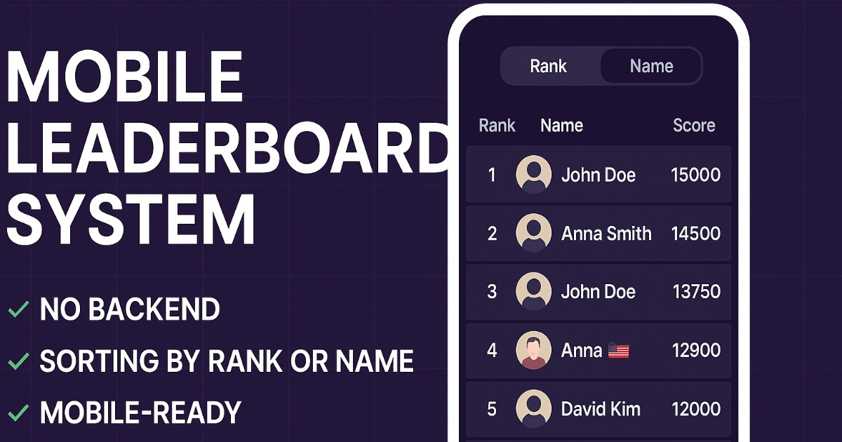 Mobile Leaderboard System | Systems | Unity Asset Store