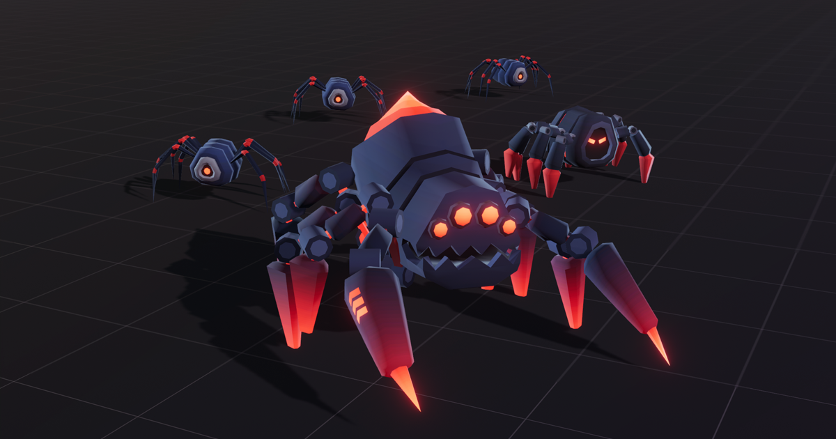 Spiderling Spider Queen Robot Evolution Pack Cute Series | 3D Robots ...
