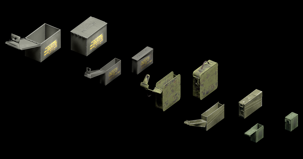 Ammo Boxes + Belt Links | 3D 총기 | Unity Asset Store