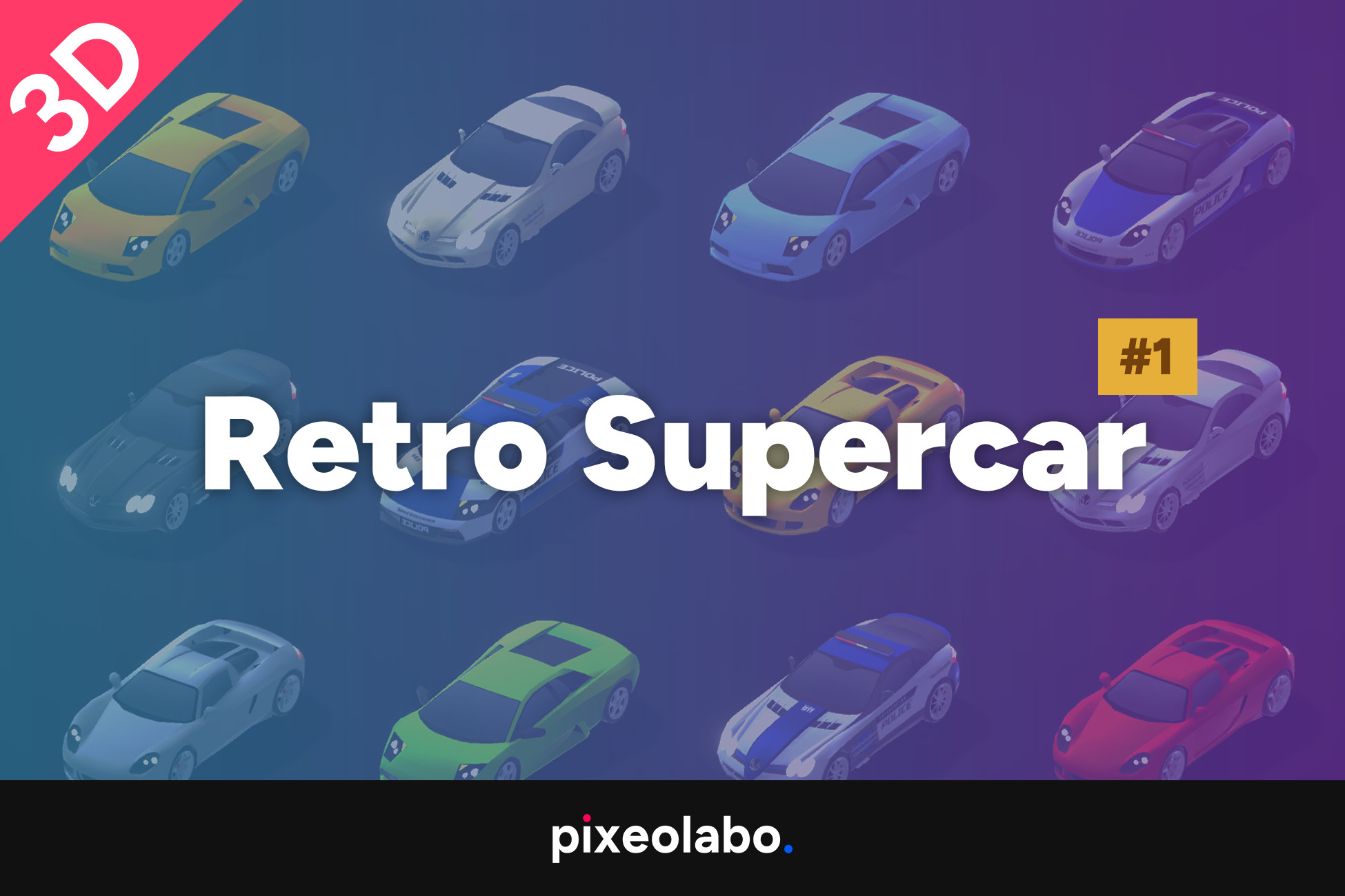 Pixeolabo: Retro Supercar #1 | 3D Land | Unity Asset Store