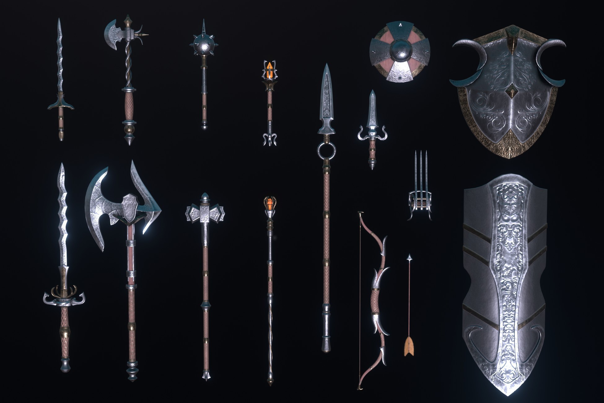 Steel Fantasy Weapon Set | 3D Weapons | Unity Asset Store