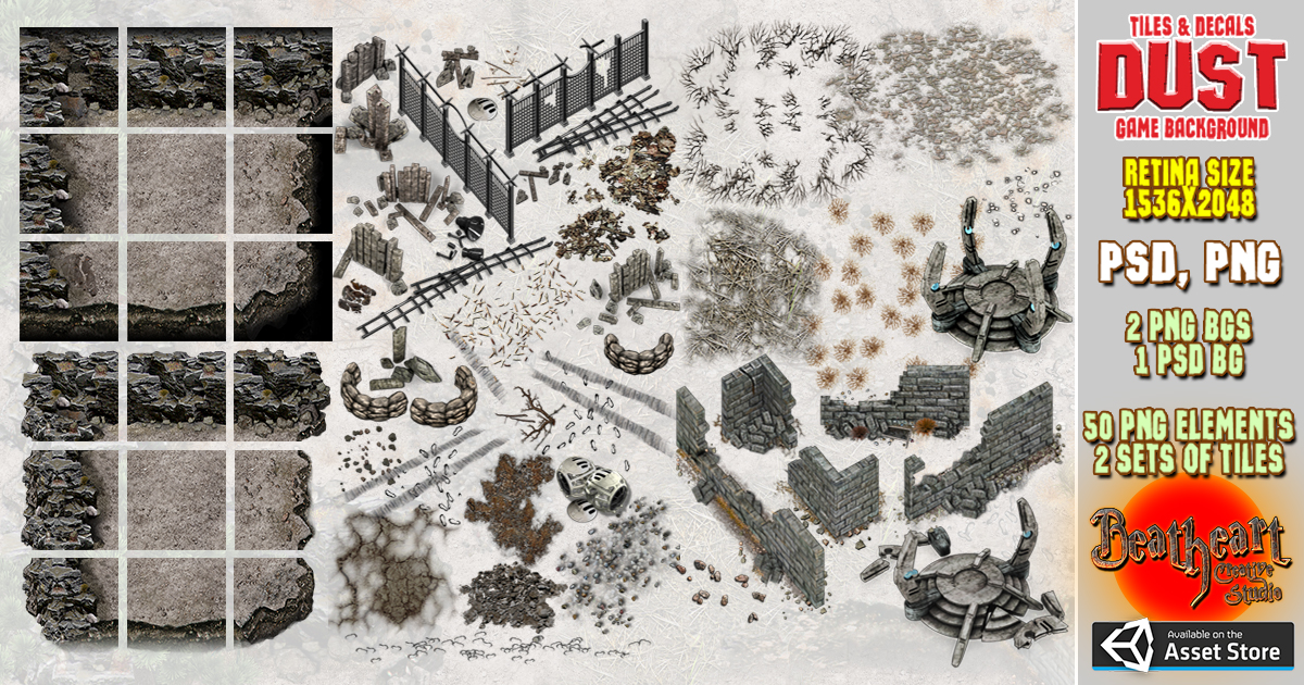 2D DUST bg, tiles and decals | 2D Environments | Unity Asset Store