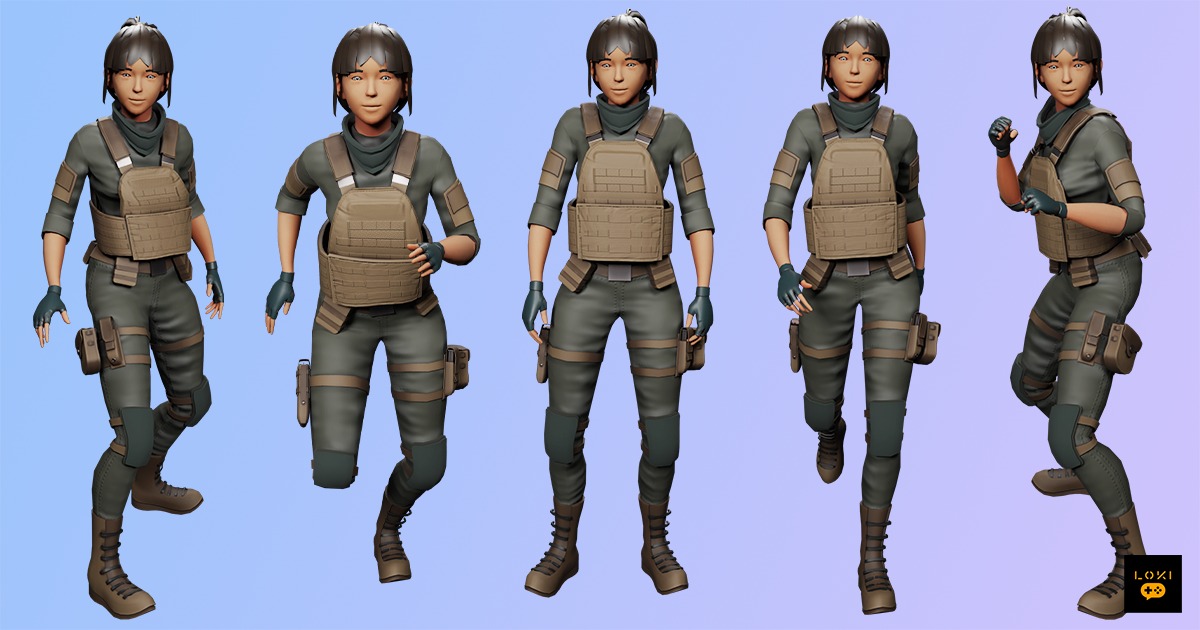 3D Stylized Female Survival Character | 3D Characters | Unity Asset Store