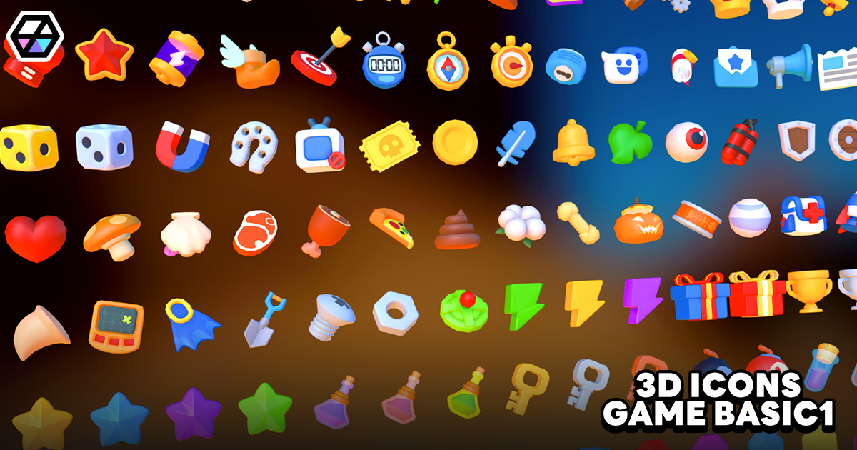 3D Icons - Game Basic1 | 3D GUI | Unity Asset Store