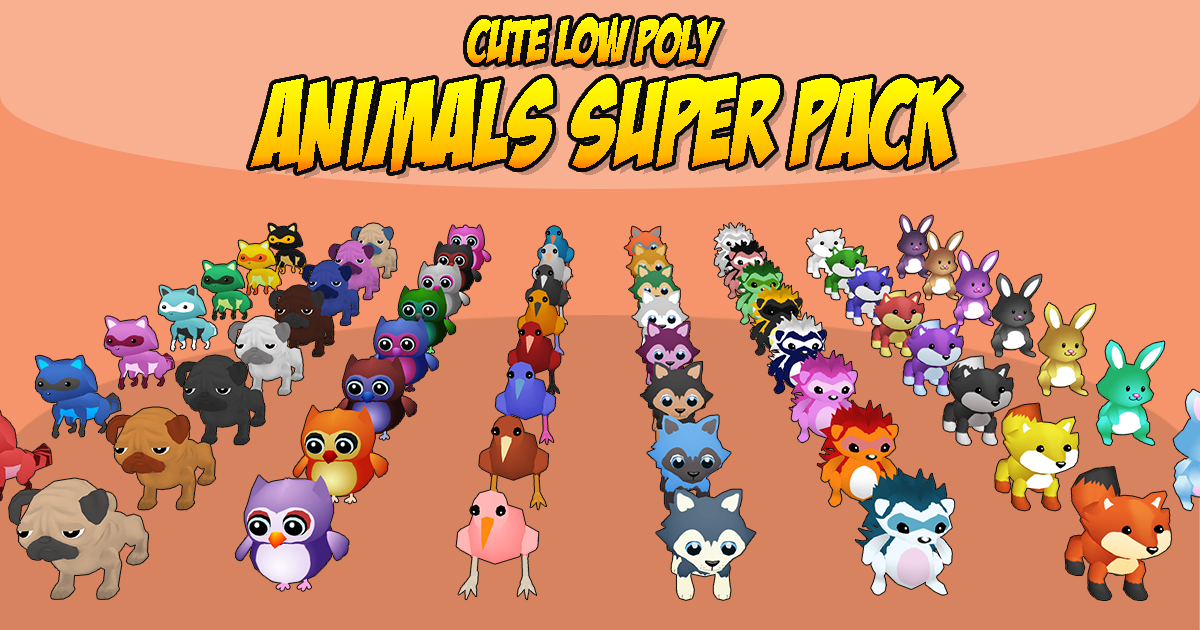 CUTE LOW POLY ANIMALS SUPER PACK | 3D Animals | Unity Asset Store