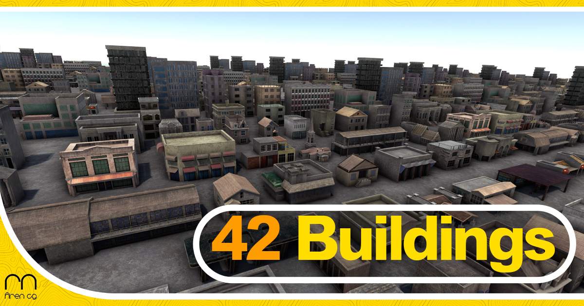 42 buildings | 3D Exterior | Unity Asset Store