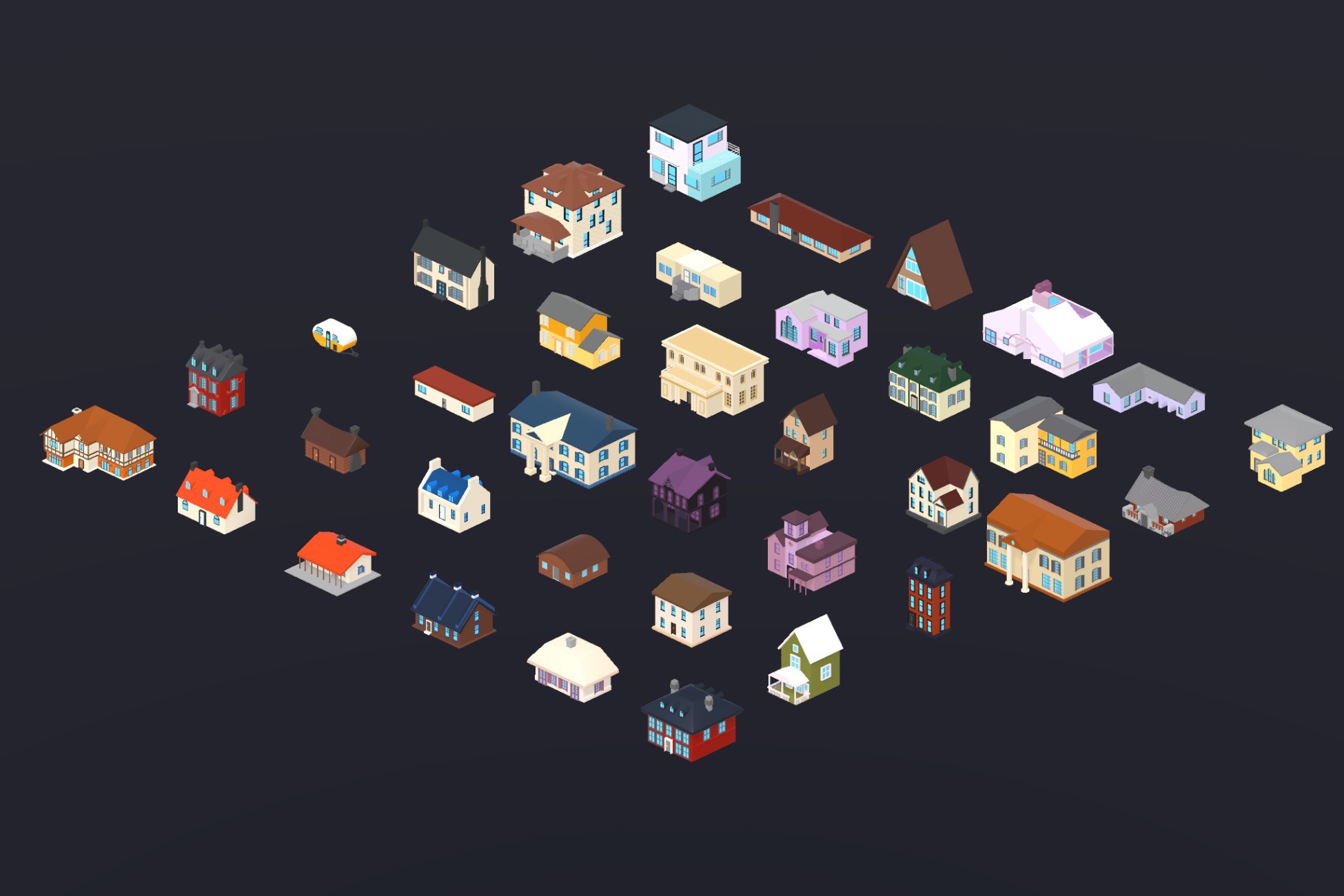 3D Historical Houses Low Poly Assets | 3D Urban | Unity Asset Store