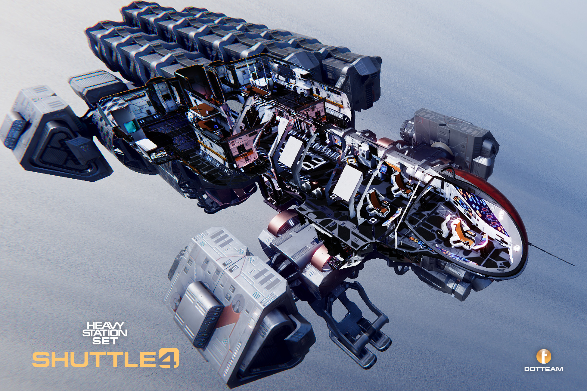 Sci-Fi Heavy Station Set SHUTTLE-4 | 3D Space | Unity Asset Store