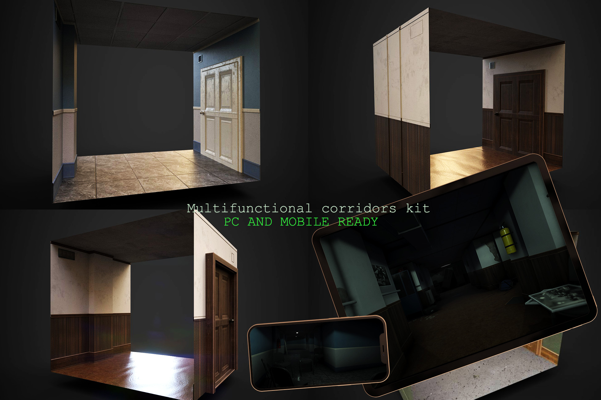 Multifunctional corridors kit (PC and Mobile READY) | 3D Environments ...