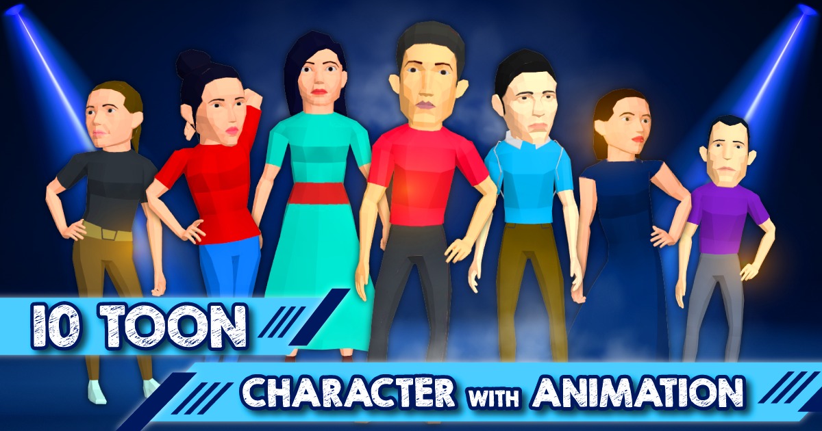 Ten Toon Character - Animation Pack | 3D Characters | Unity Asset Store