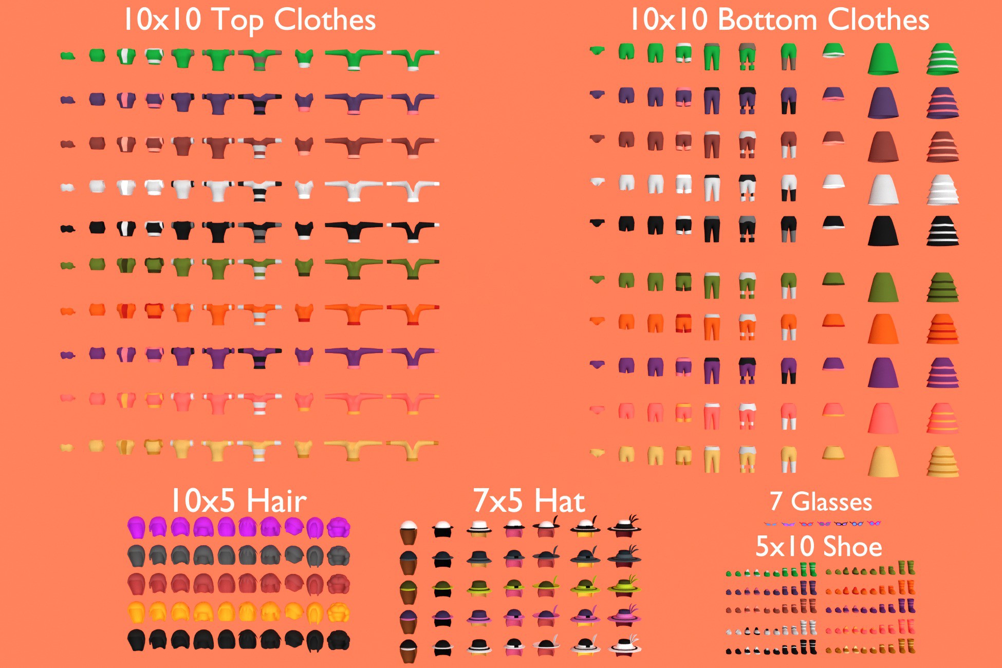 Stickwoman Modular Clothing | 3D Characters | Unity Asset Store