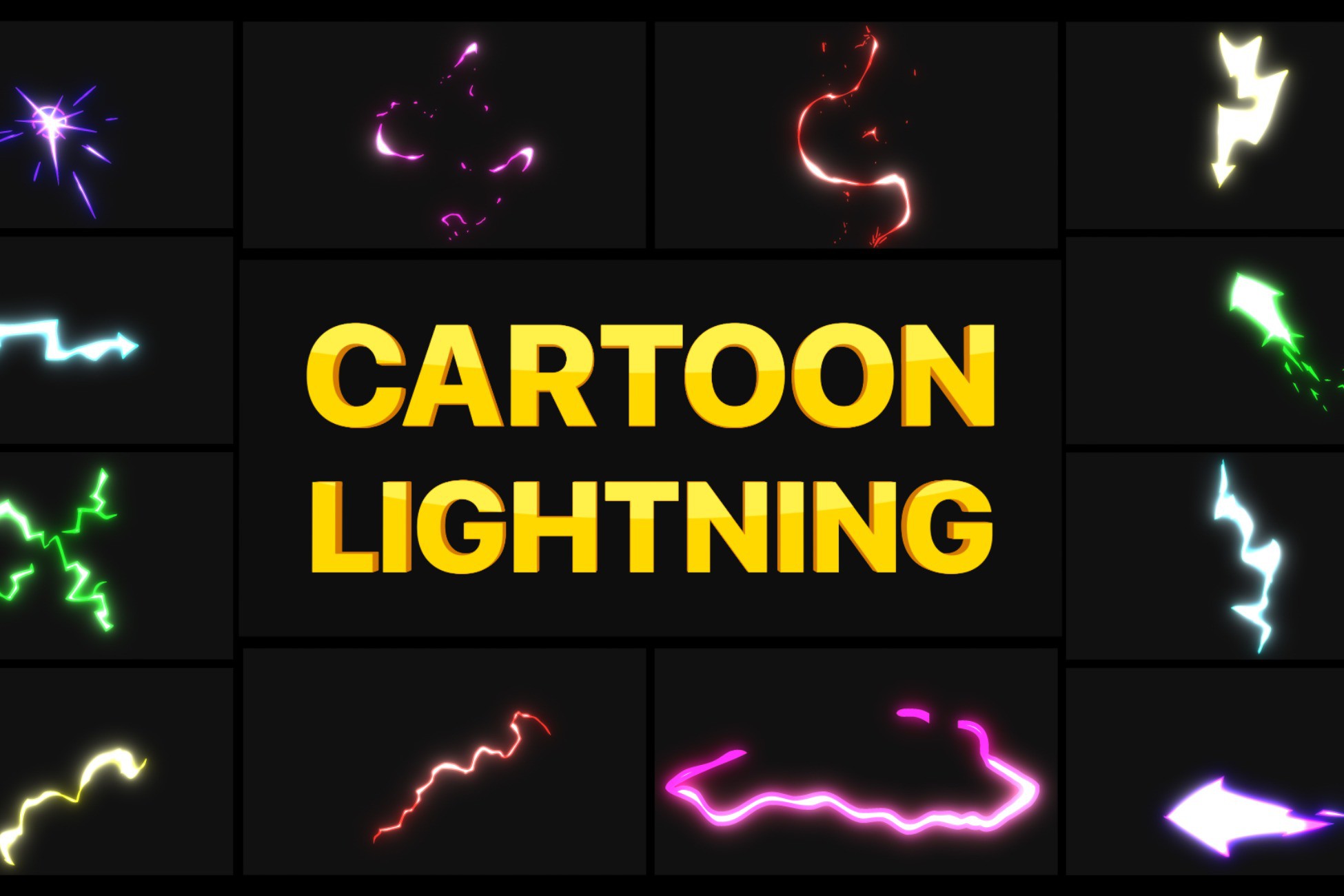 Cartoon lightning elements (14.01) | 2D Textures & Materials | Unity ...
