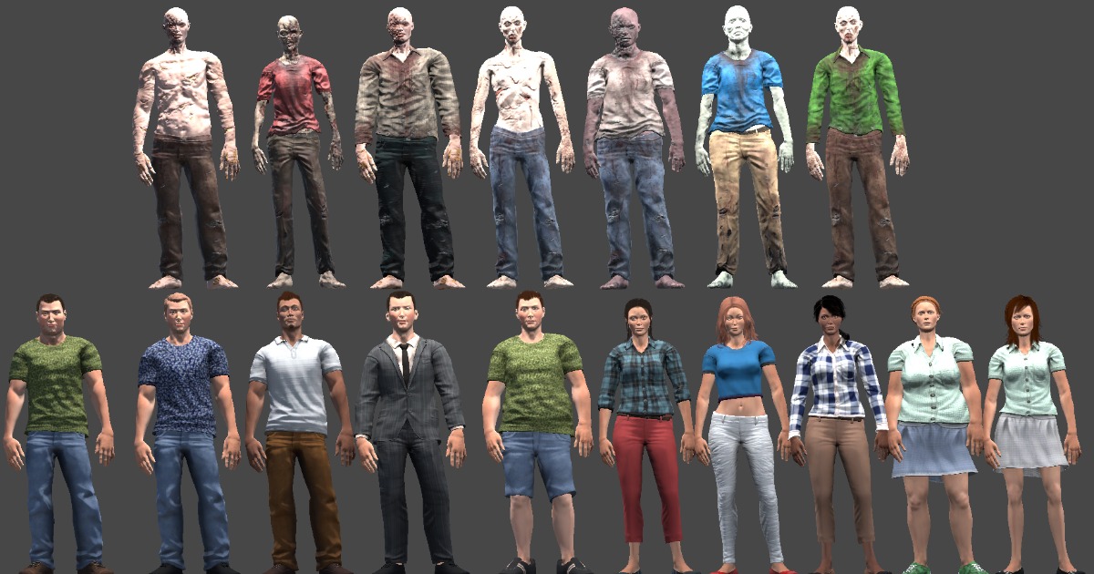Urban Survivors and Infected | 3D Characters | Unity Asset Store