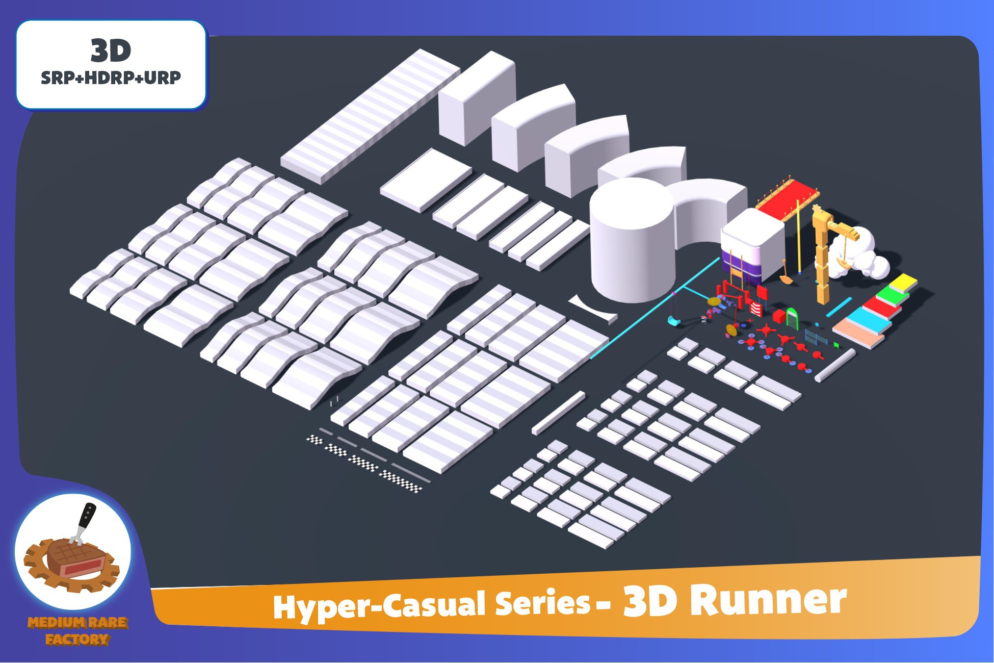 Hyper Casual Series 3d Runner Packmodular Low Poly 3d Environments Unity Asset Store