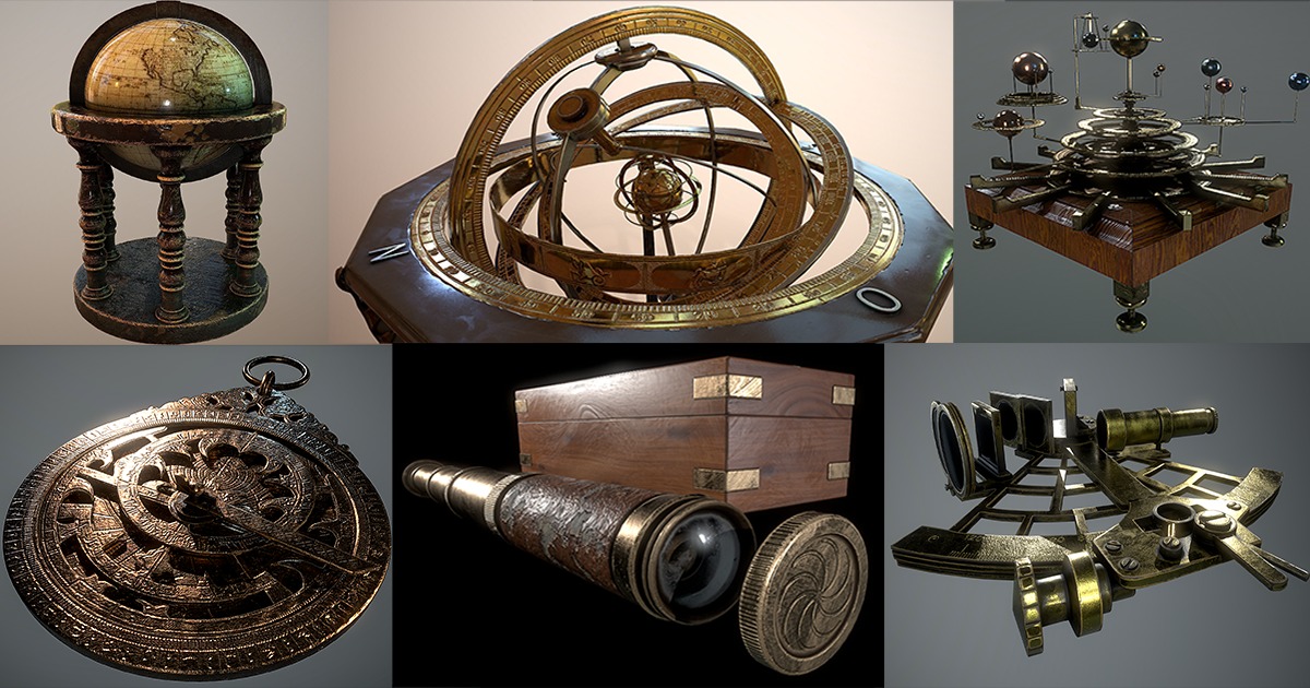 Ultimate Antique Navigation Tools Pack Collection - BananaMonkey | 3D ...