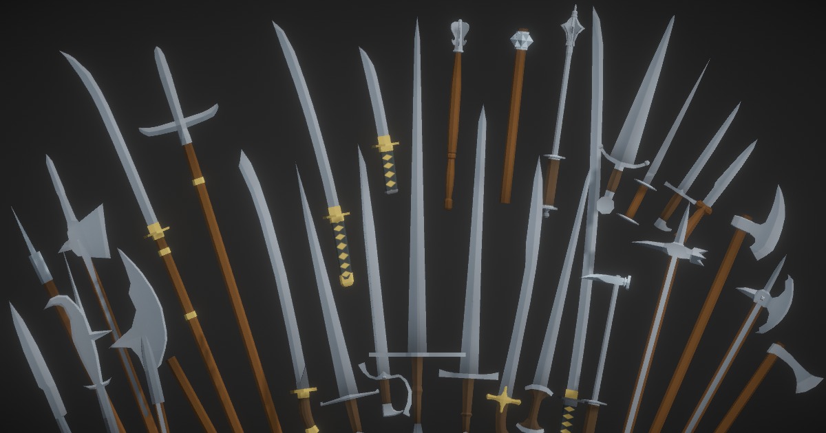 Historically Realistic Low Poly Swords & Weapons | 3D 武器 | Unity Asset ...