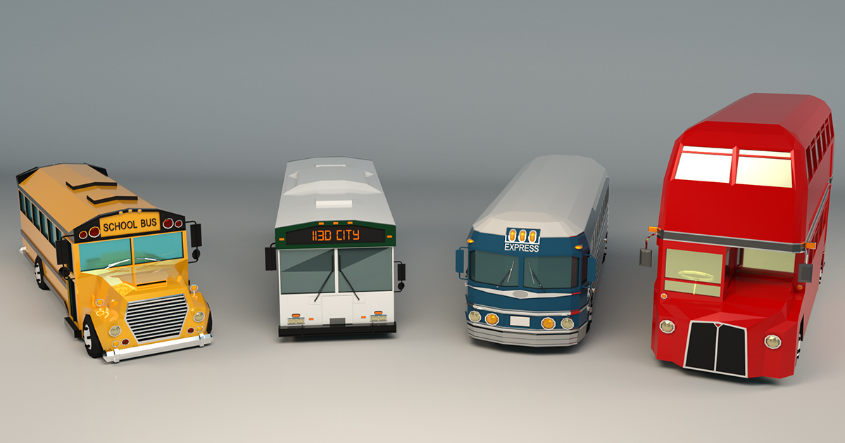 Low Poly Bus Pack | 3D Land | Unity Asset Store