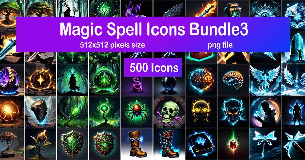Magic Spell Icons Bundle3 | 2D Icons | Unity Asset Store