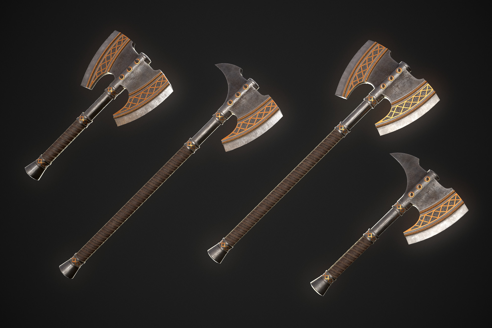 Fantasy Axe 2 - 4 Variations | 3D Weapons | Unity Asset Store