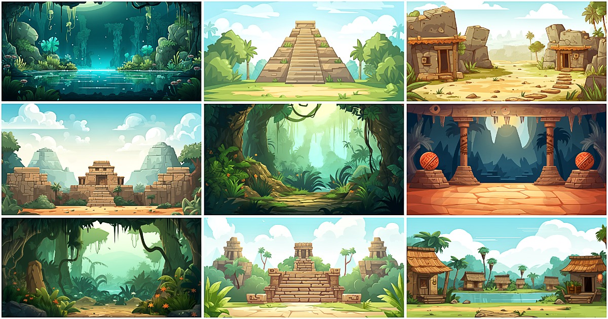 BACKGROUND - Simple Mayan 1 | 2D 주변환경 | Unity Asset Store