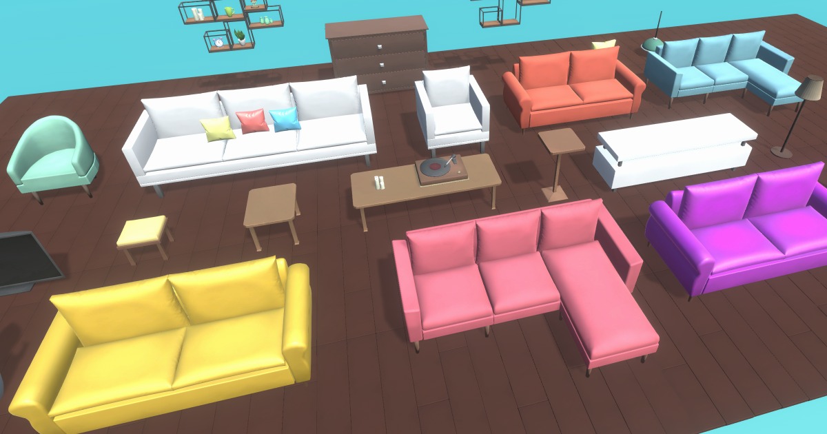 Stylized Living Room Furniture - 2K Hand Painted Textures | 3D ...