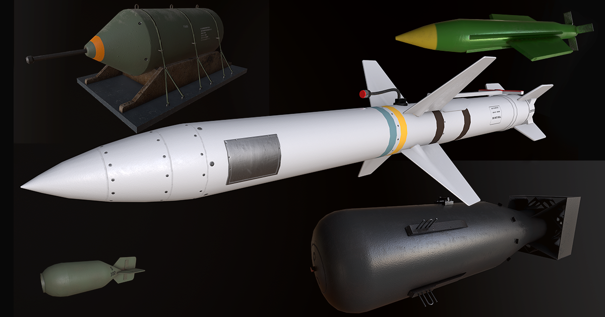 Historical Bombs PBR | 3D Weapons | Unity Asset Store